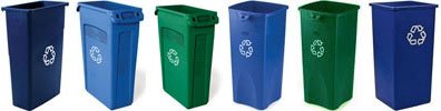 Rubbermaid Indoor Station Recycling Containers and Tops
