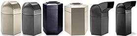 Hex Dome/Open/Drive-Thru Lids - Outdoor Containers - Trash Cans