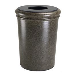 50 Gallon StoneTec Round Concrete Trash Can - 25 1/2" Dia. x 33 1/4" H ...
